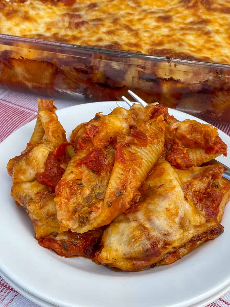 Cream Cheese and Beef Stuffed Shells - Plowing Through Life