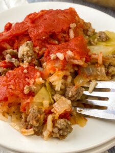 Layered Cabbage Roll Casserole - Plowing Through Life