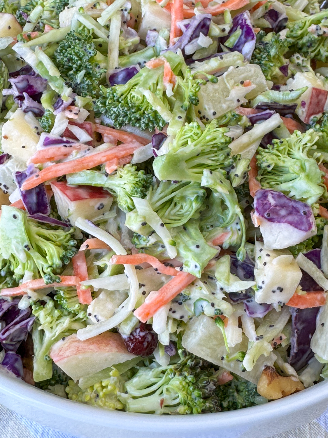 Creamy Broccoli Slaw Salad - Plowing Through Life