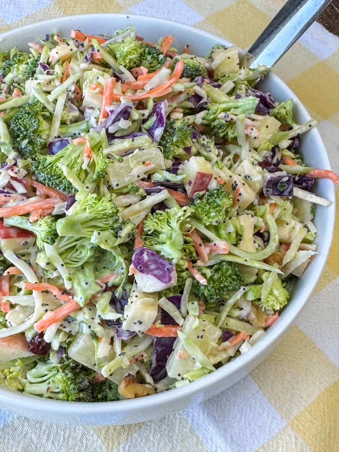 Creamy Broccoli Slaw Salad - Plowing Through Life