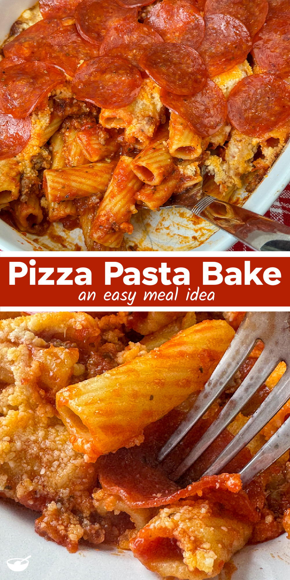 Easy Pizza Pasta Bake - Plowing Through Life