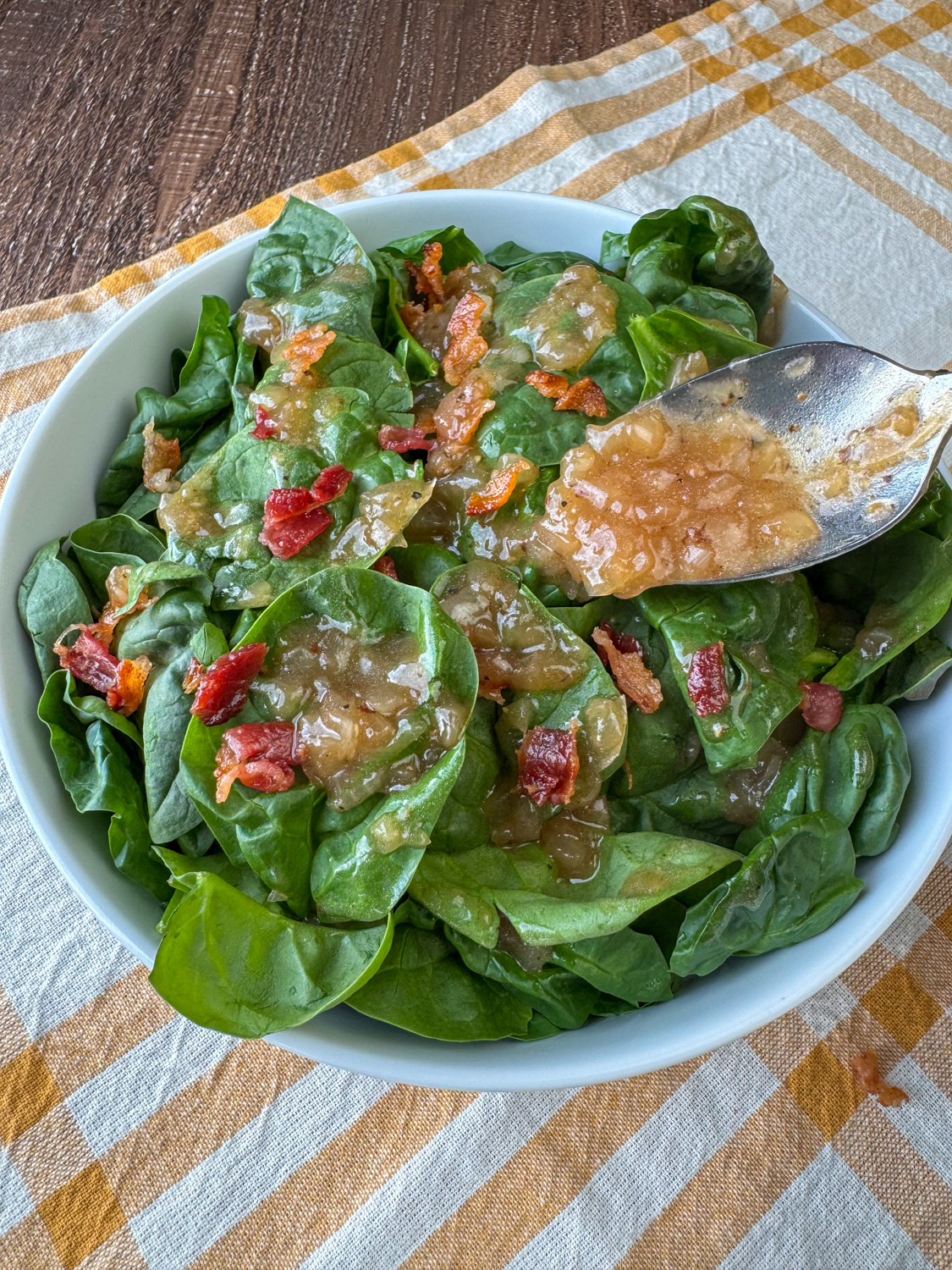 Hot Bacon Salad Dressing - Plowing Through Life