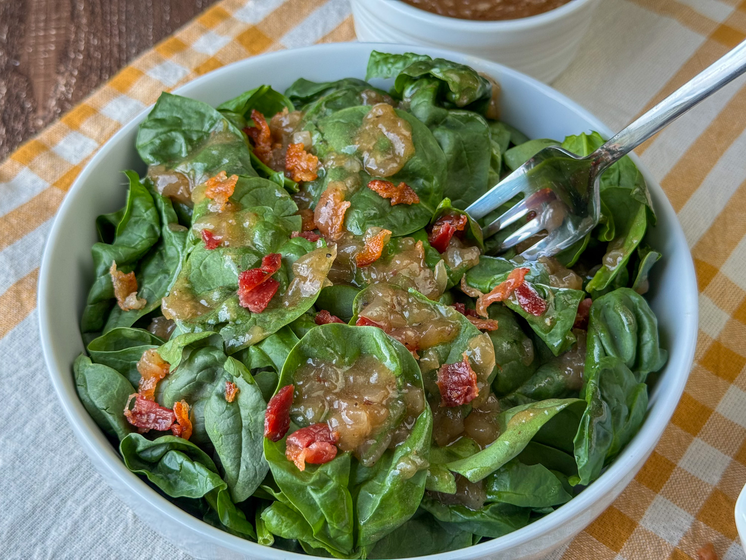 Hot Bacon Salad Dressing - Plowing Through Life